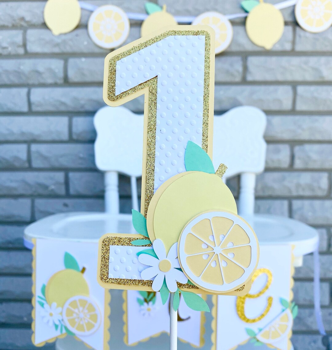 Lemonade Cake Topper, Lemon Cake Topper, Lemon First Birthday, Lemon ...