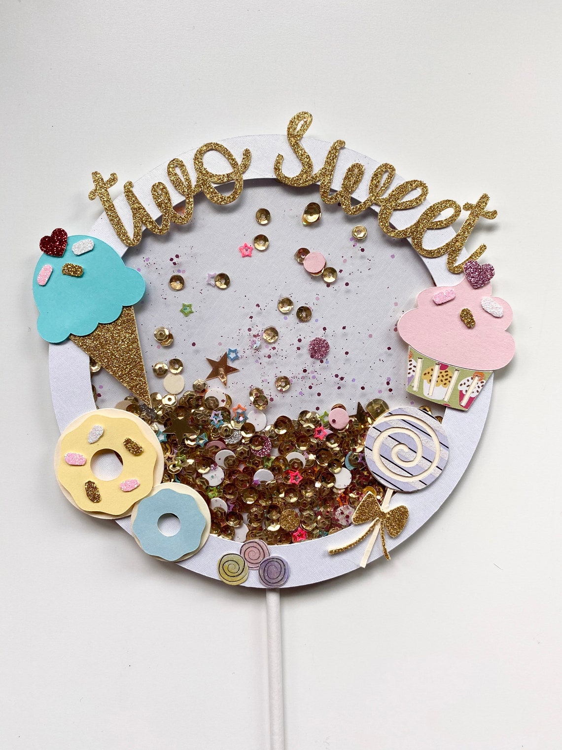 Two Sweet Birthday Cake Topper Two Sweet Shaker Topper - Etsy