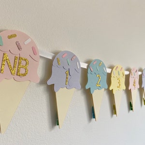 Ice Cream Monthly Picture Display Banner, Sweet One First Birthday ...