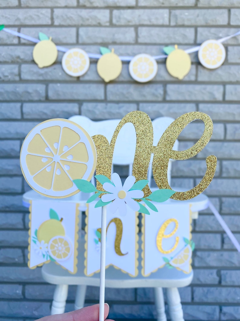 Lemonade Cake Topper, Lemon Cake Topper, Lemon First Birthday, Lemon ...