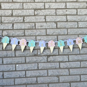 Ice Cream Monthly Picture Display Banner, Sweet One First Birthday ...