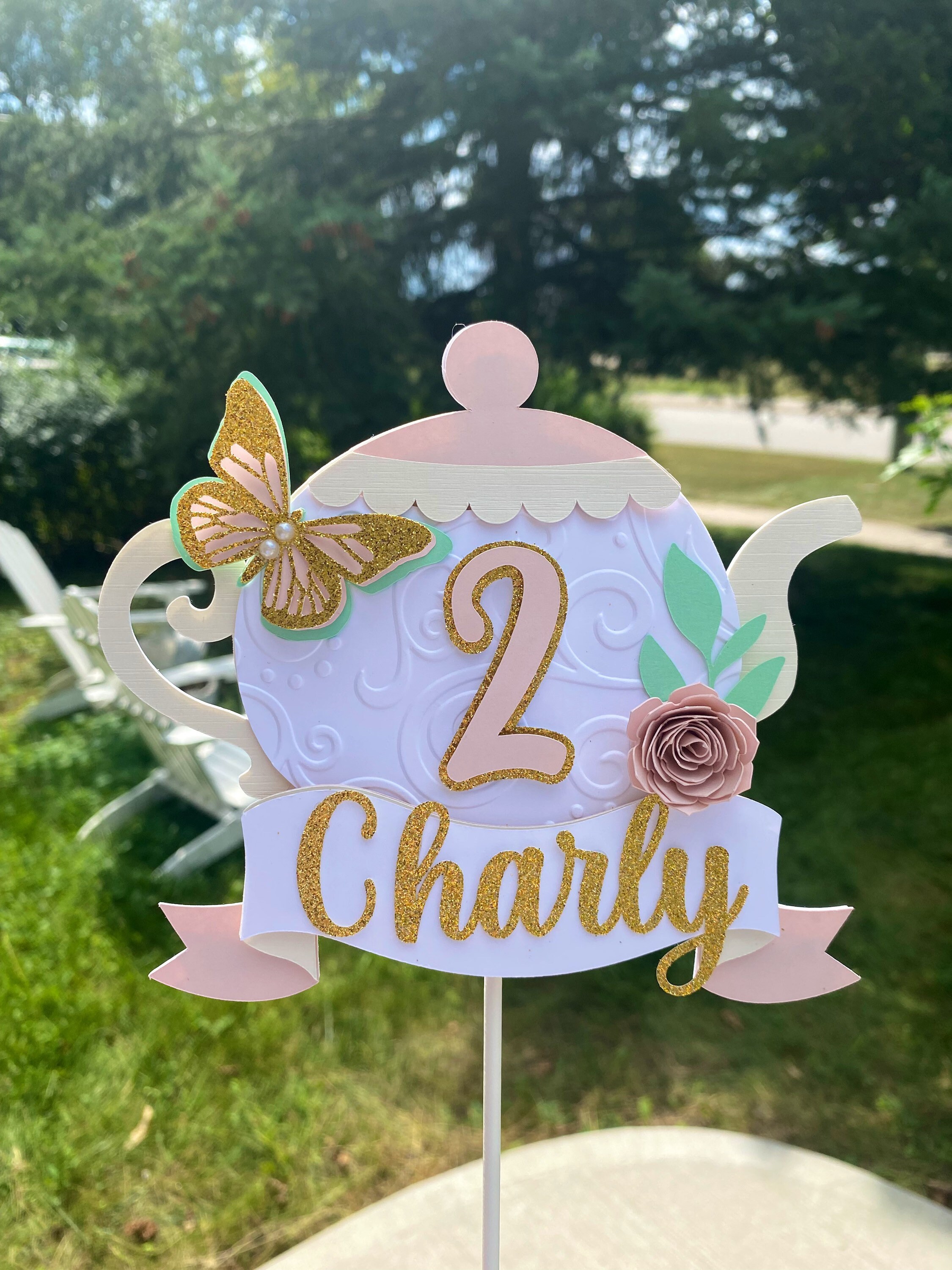 Tea Party Cake Topper Teapot Cake Topper Tea for Two - Etsy