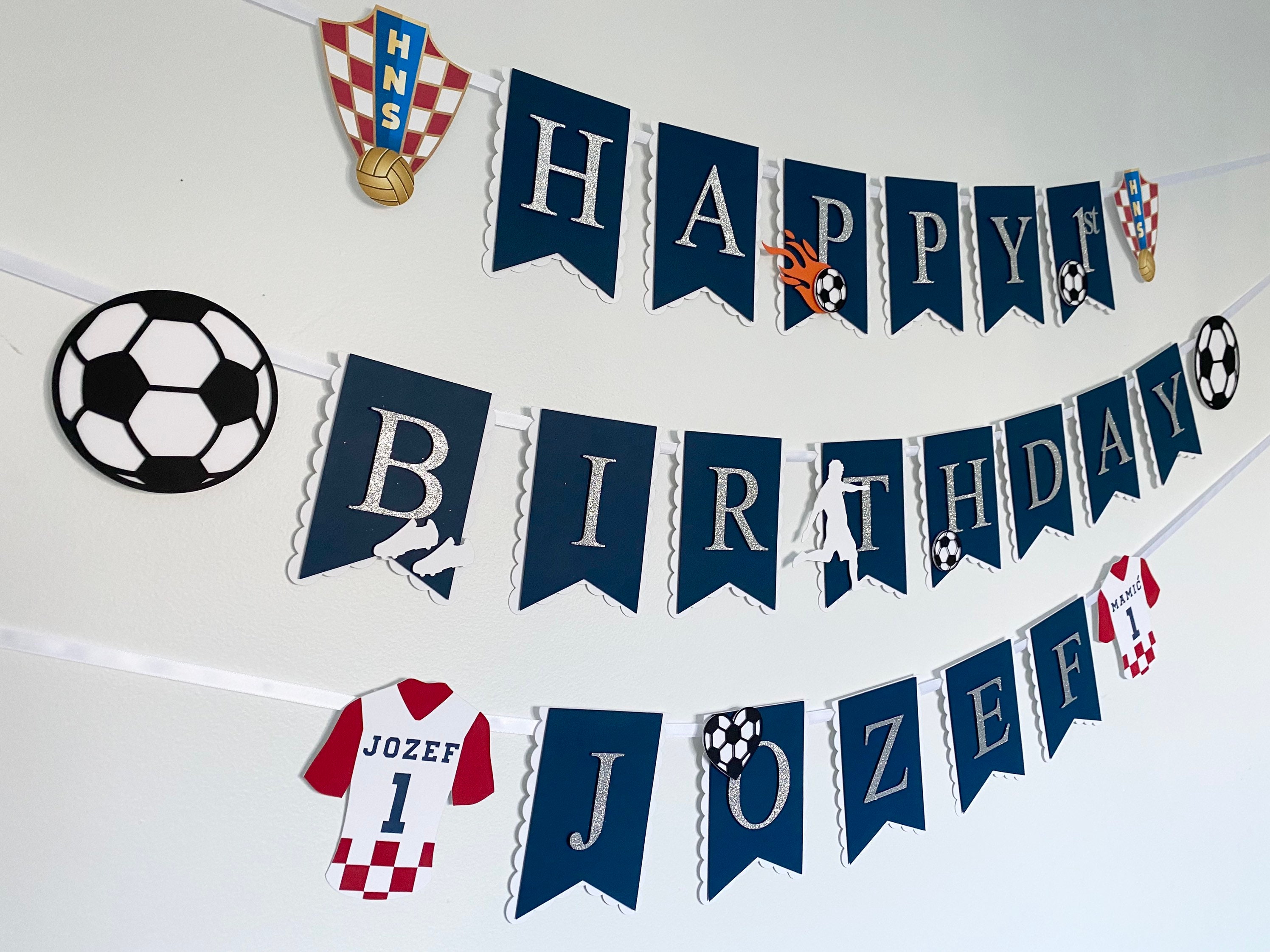 Soccer Banner, Croatian Birthday Banner, Soccer Birthday Theme, Croatia ...
