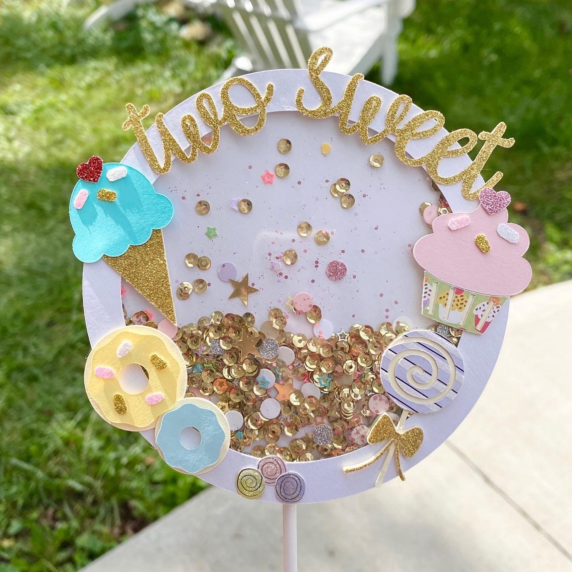 Two Sweet Birthday Cake Topper Two Sweet Shaker Topper - Etsy