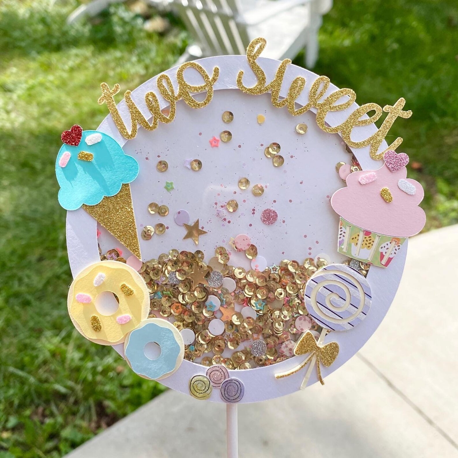 Two Sweet Birthday Cake Topper Two Sweet Shaker Topper - Etsy