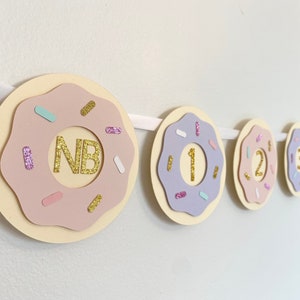 Donut Monthly Picture Display Banner, Donut Grow up First Birthday ...