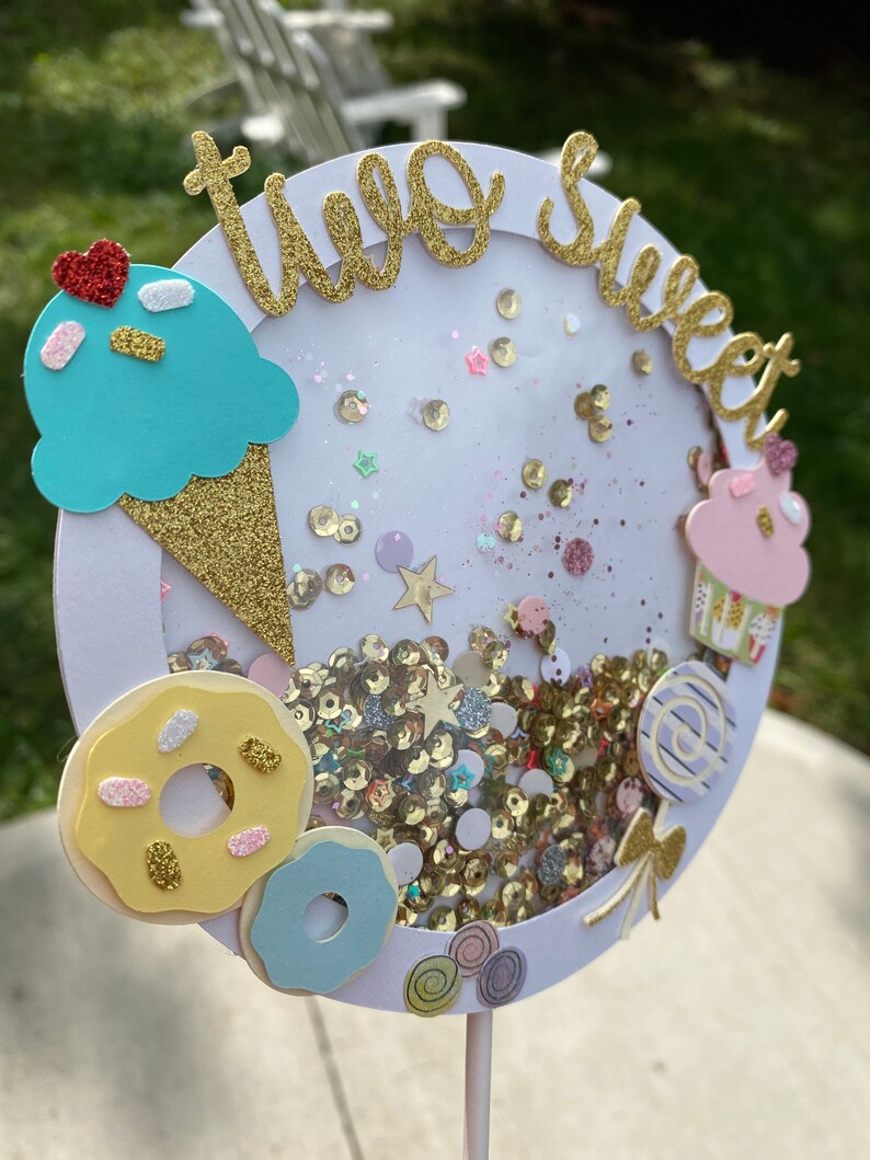 Two Sweet Birthday Cake Topper Two Sweet Shaker Topper - Etsy Canada