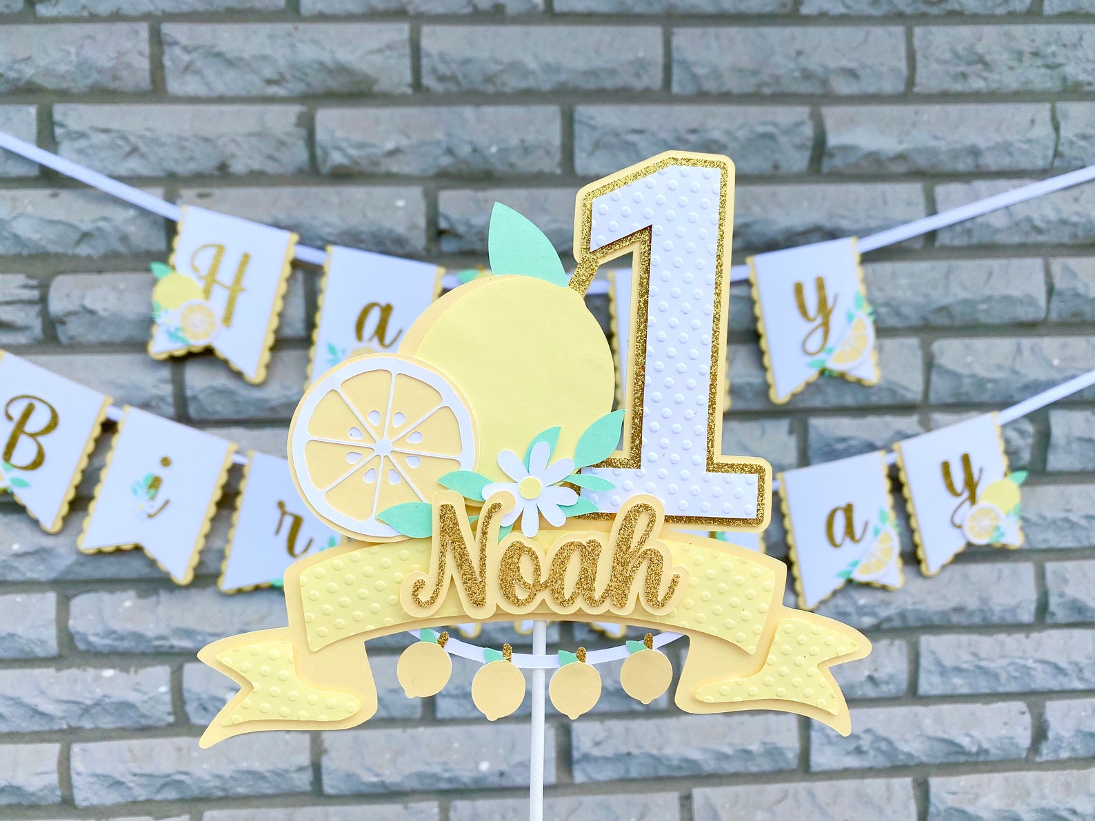 Lemon Cake Topper Lemonade Cake Topper Lemon Smash Cake - Etsy