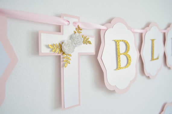 God Bless Banner Baptism Banner First Communion Banner | Etsy