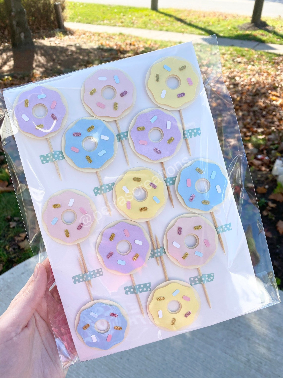 6 Donut Cupcake Toppers Donut Topper Donut Picks Donut - Etsy