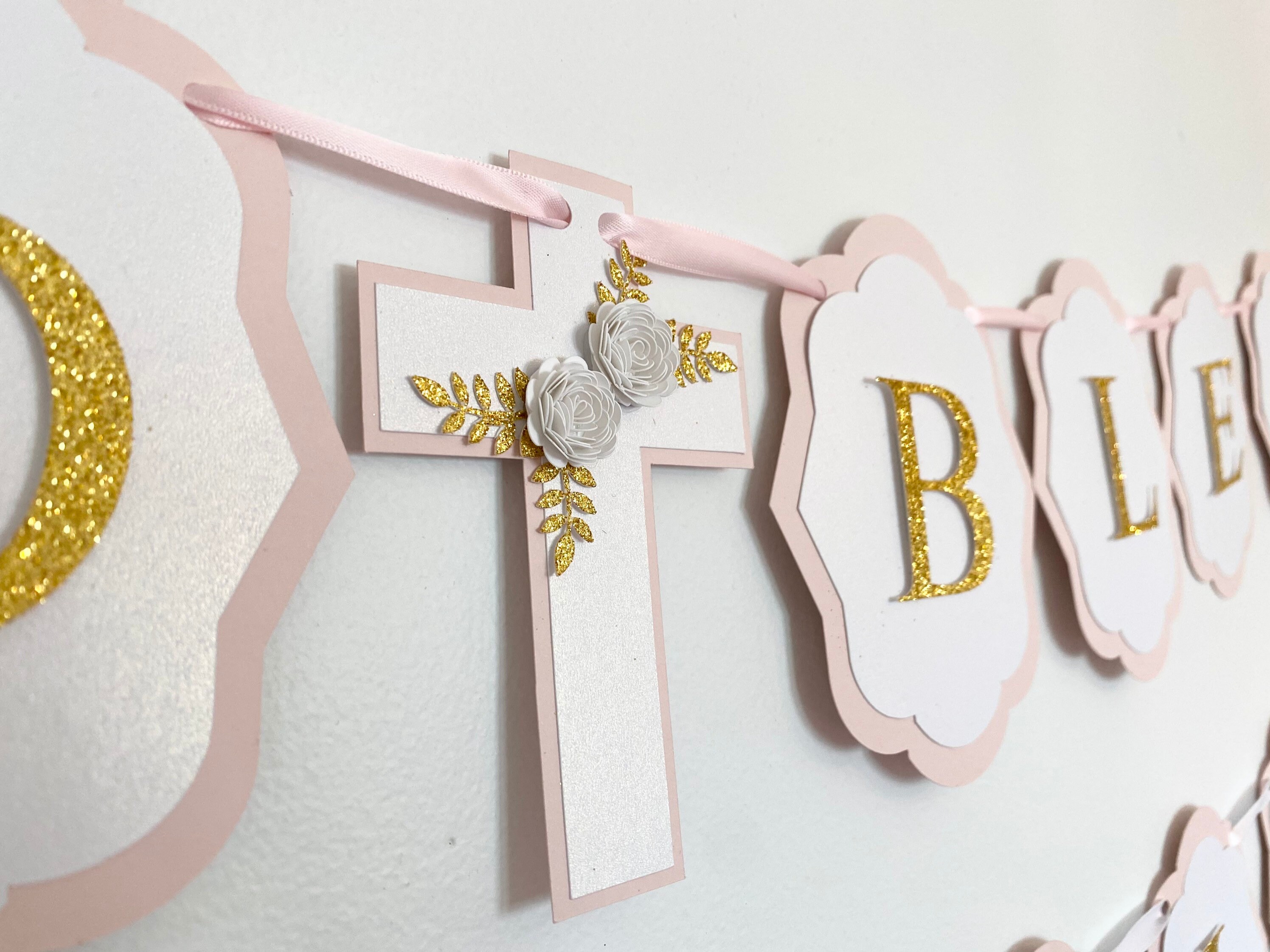 God Bless Banner Baptism Banner First Communion Banner | Etsy