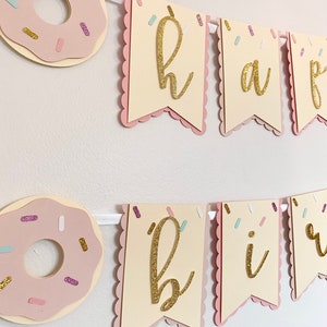 Happy Birthday Donut Banner, Sweet One Banner, Two Sweet Banner ...