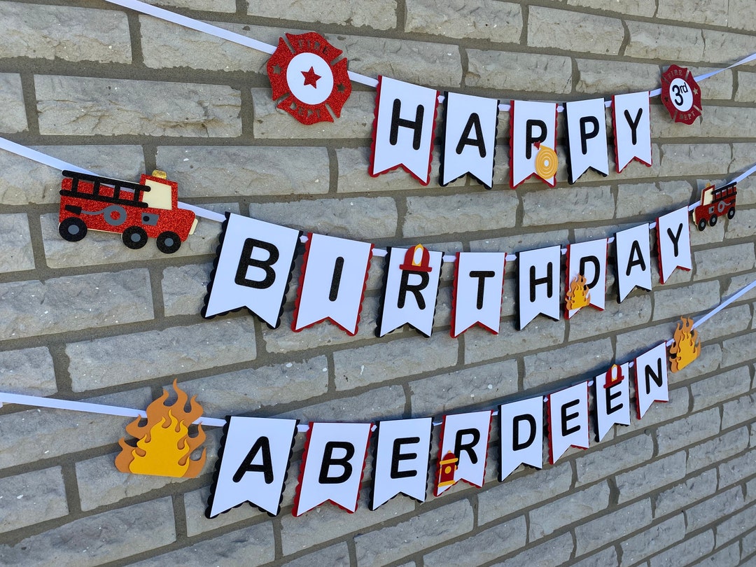 Fire Truck Banner, Firefighter Banner - Etsy