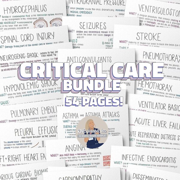 Critical Care Nursing Notes - Etsy