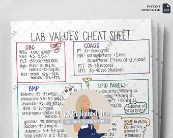 Lab Values Cheat Sheet - Etsy Canada