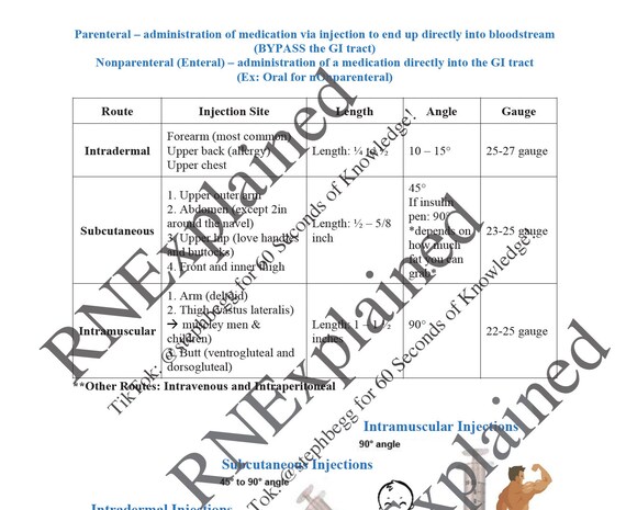 Injections ID Subq IM nursing Study Sheets - Etsy Sweden