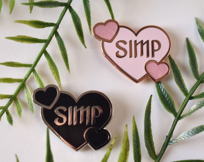 Simp Hard Enamel Pin Badge - Etsy