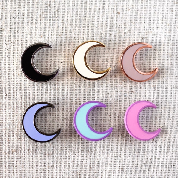 Enamel Lapel Pin Moon - Etsy
