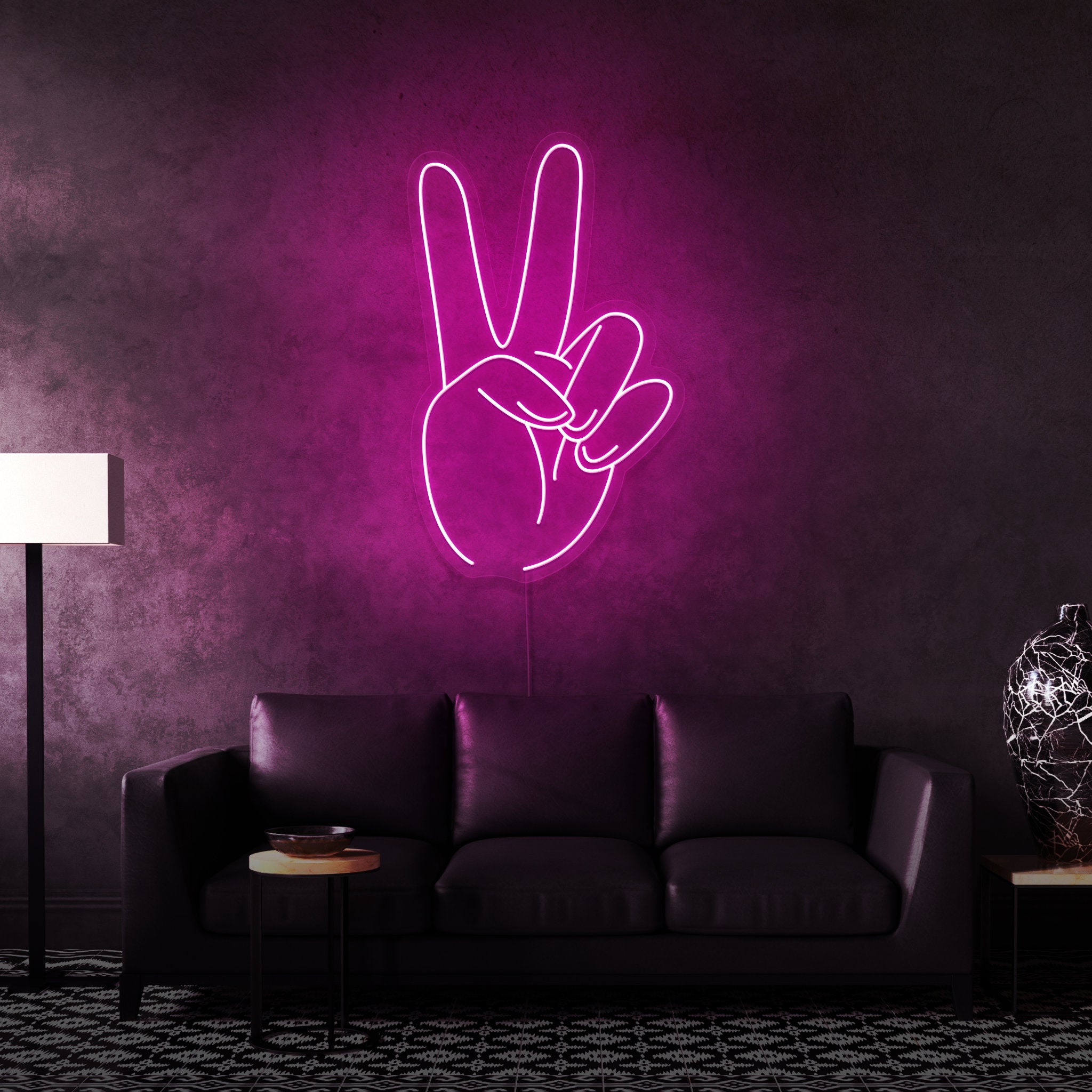 Neon Peace Sign Wallpaper