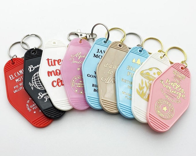 Bulk Personalized Motel Keychain // Bridesmaids Bachelorette Keychains ...