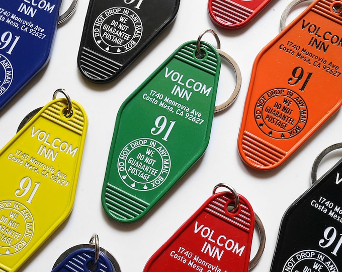 Set of 100 Personalized Motel Keychains Custom Vintage Style for ...