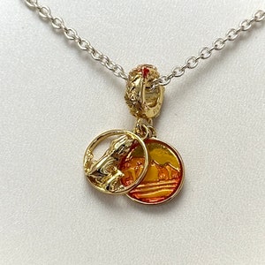 Simba and Mufasa Sunset Pendant Charm,sliver Charms,charm for Bracelet ...