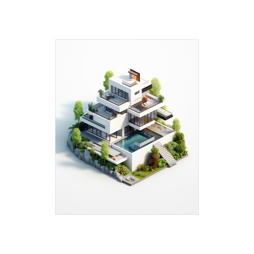 Modern House Poster House Poster Isometric Poster House - Etsy