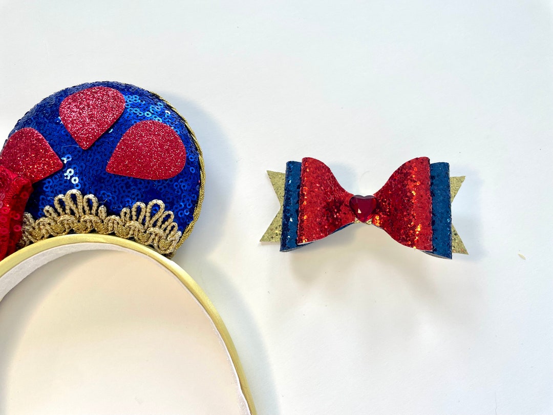 Snow White Sequin Bow Clip, Character Bow Clip, the Heart Princess Hair ...