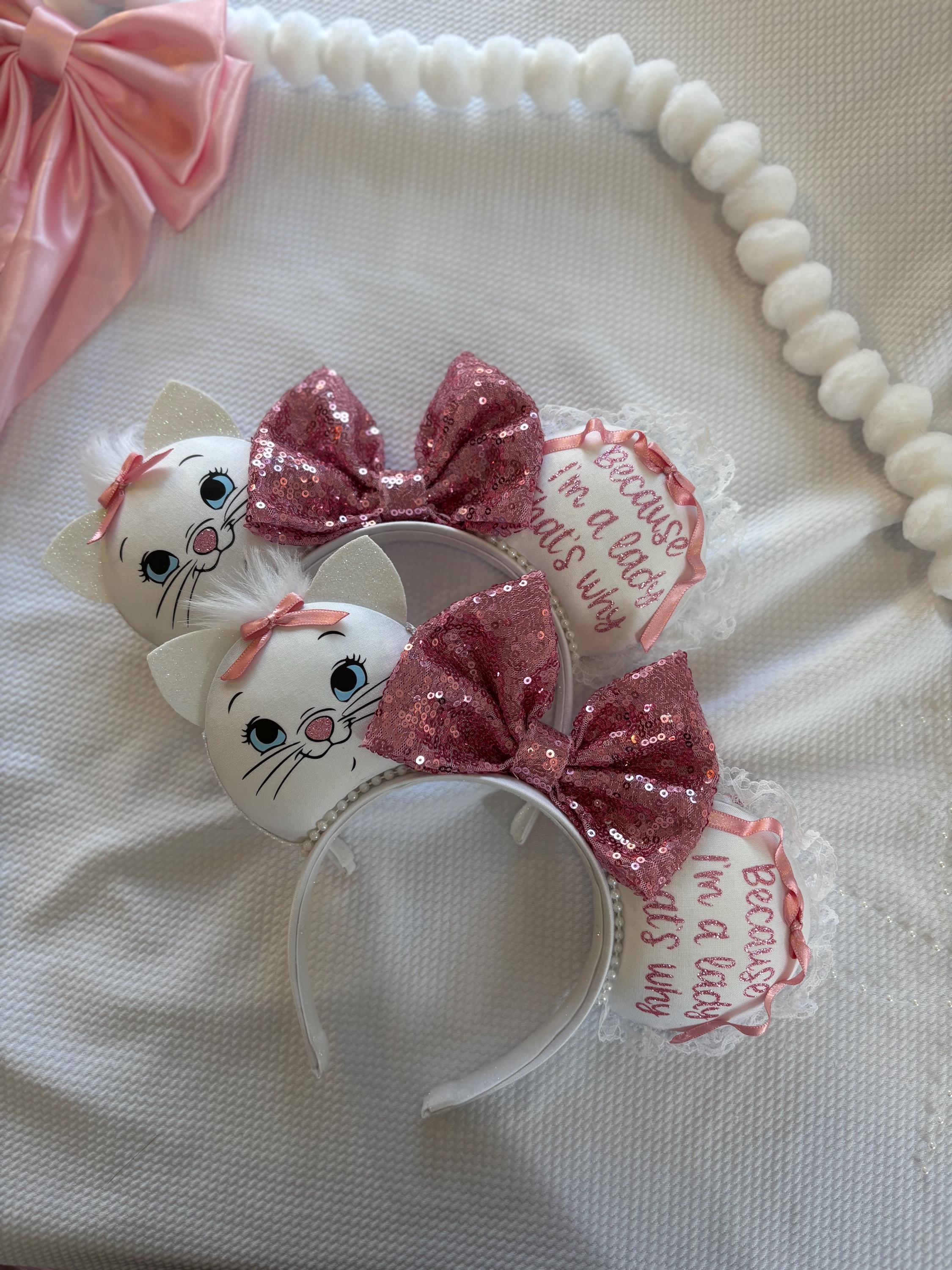 Marie Aristocats Mouse Ears: Marie Pink Bow Cat Park Accessory - Etsy