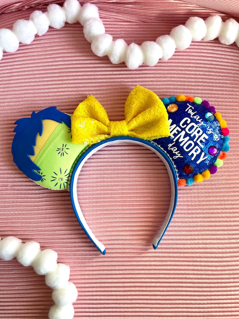 Inside Out JOY Inspired Mouse Ears: Customizable Team Core Memory Park ...