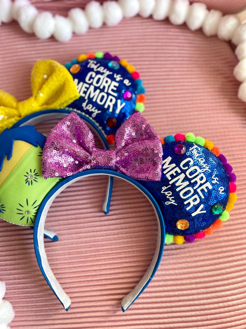 Inside Out JOY Inspired Mouse Ears: Customizable Team Core Memory Park ...