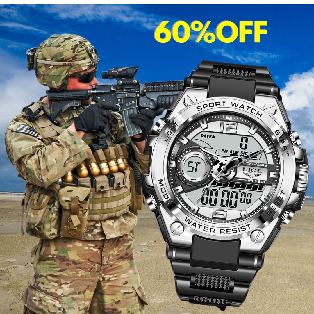 Men Watch Military Digital Watch Sport Watch 50m Waterproof - Etsy