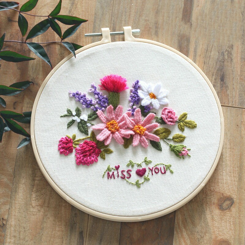 Diy Plant Embroidery Kit Beginner Hand Embroidery Full Kit,embroidery ...