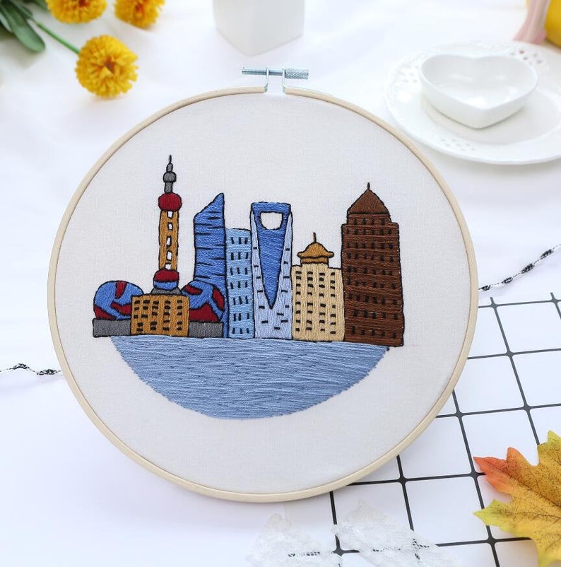 20cm Embroidery Kit, Urban Embroidery Kit, Beginner Urban Embroidery ...