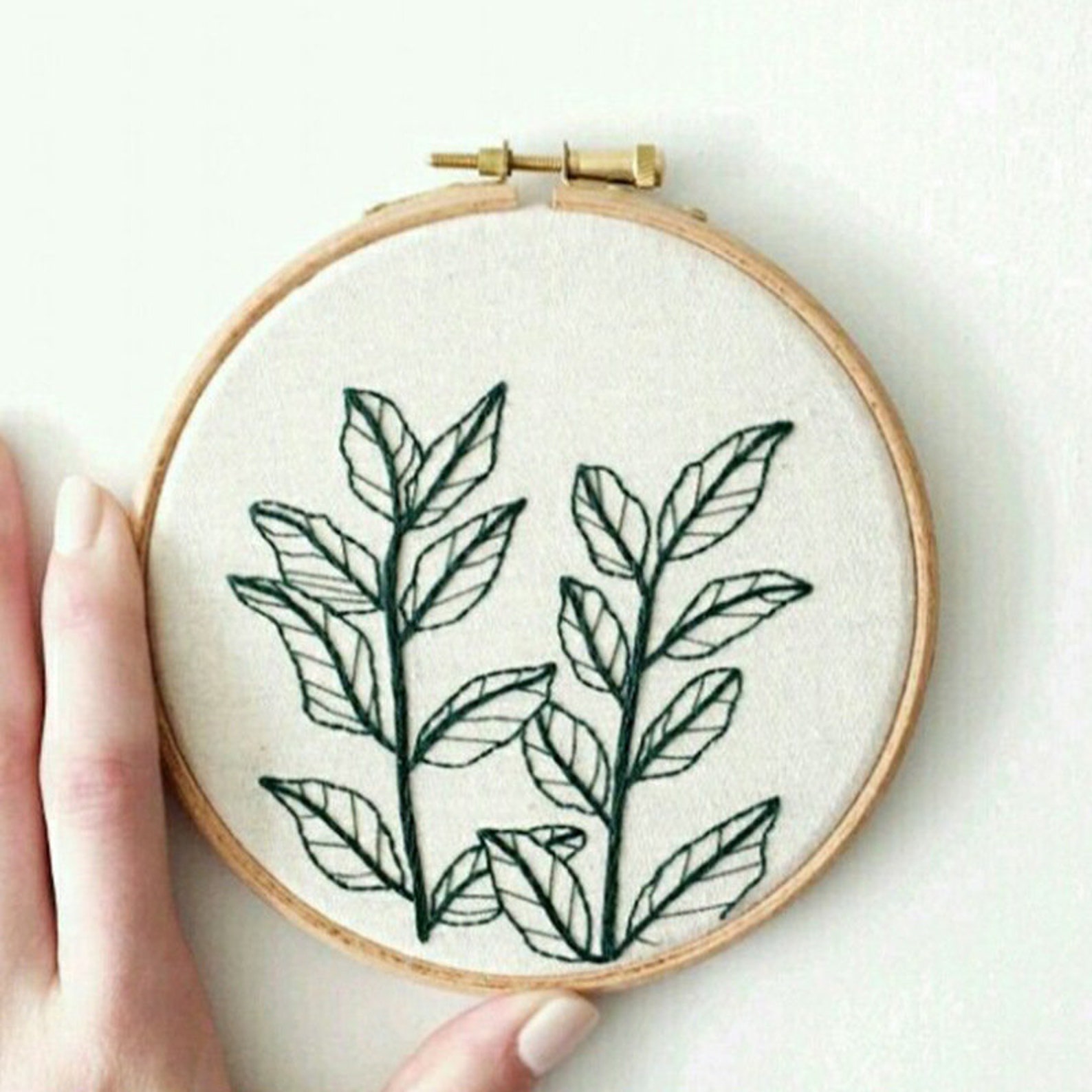 Green Plants Beginner Embroidery Kitembroidery Kitflowers - Etsy