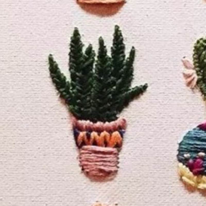 Green Plants Beginner Embroidery Kitembroidery Kitflowers - Etsy