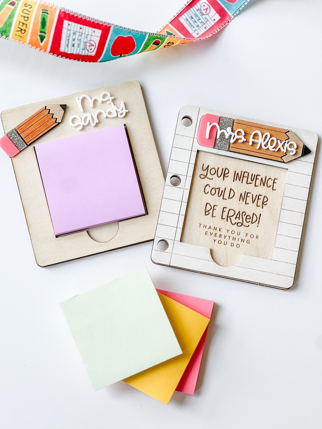 Teacher Appreciation Gift | Post It Note Holder | Custom Notepad Gift ...