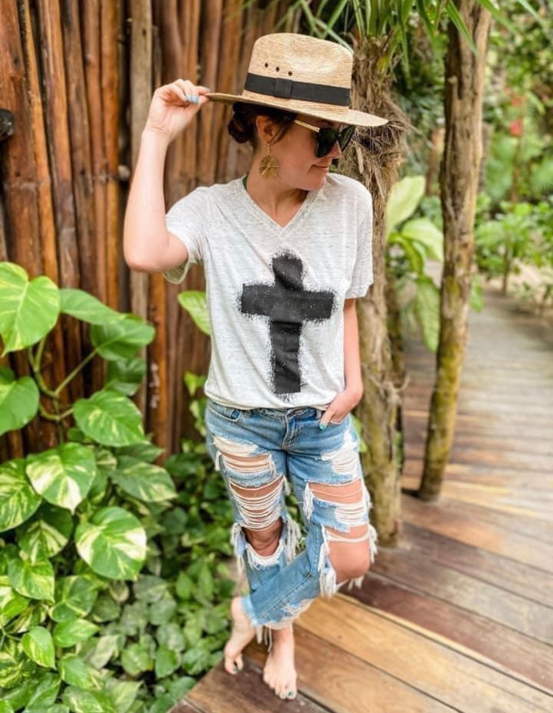 Splatter Cross Graphic Tee | Screen Print | Short Sleeve | Bella ...