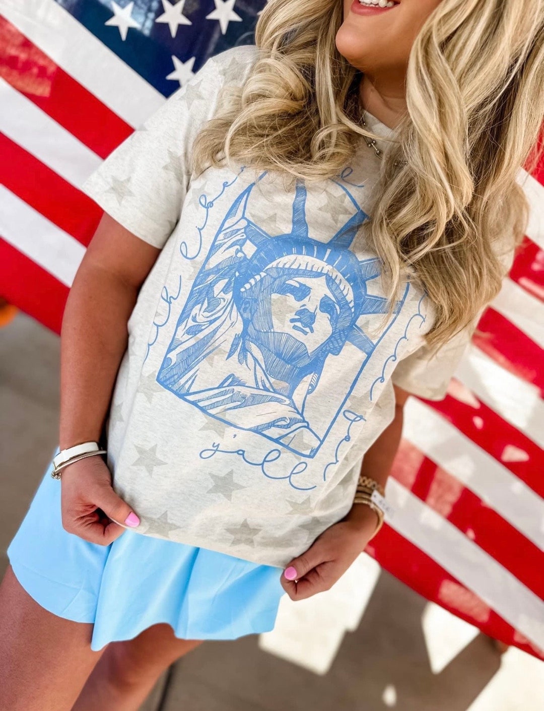 Lady Liberty Graphic Screenprint Tee | SHORT SLEEVE | Patriotic Apparel ...