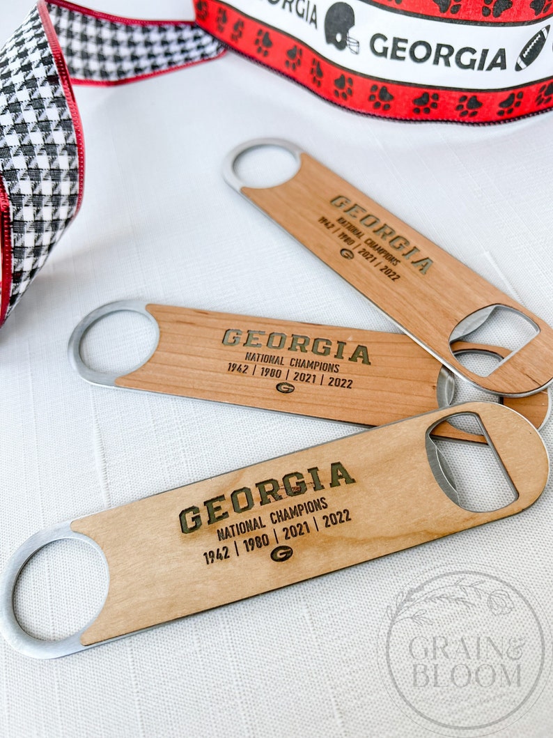 UGA National Championships | Bottle Opener | Wood Veneer | Engraved - Etsy