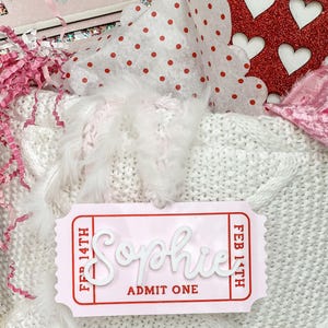 Admit One Ticket | Valentine’s Day Basket Tag | Name Tag | Valentine’s ...