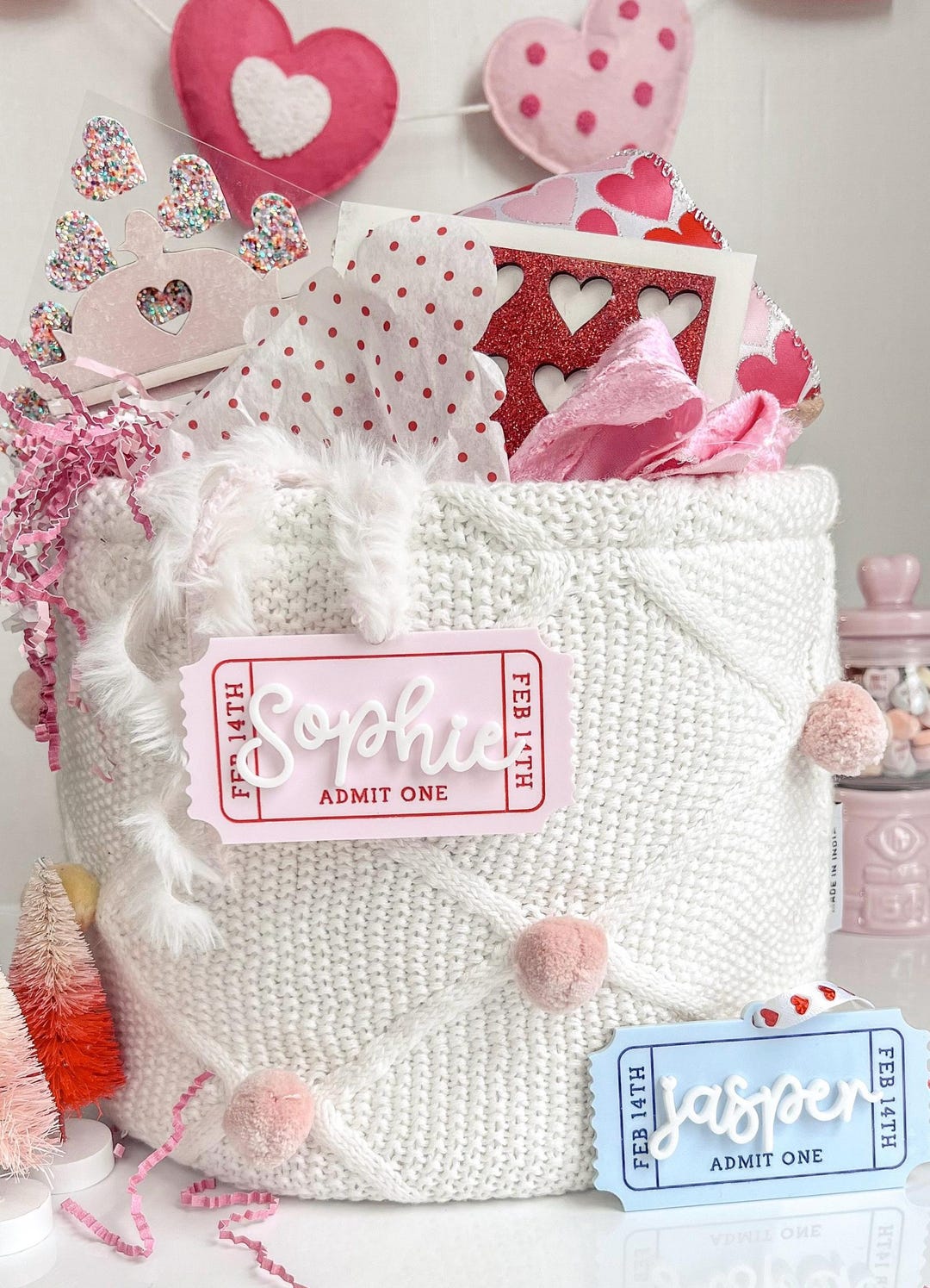 Admit One Ticket | Valentine’s Day Basket Tag | Name Tag | Valentine’s ...