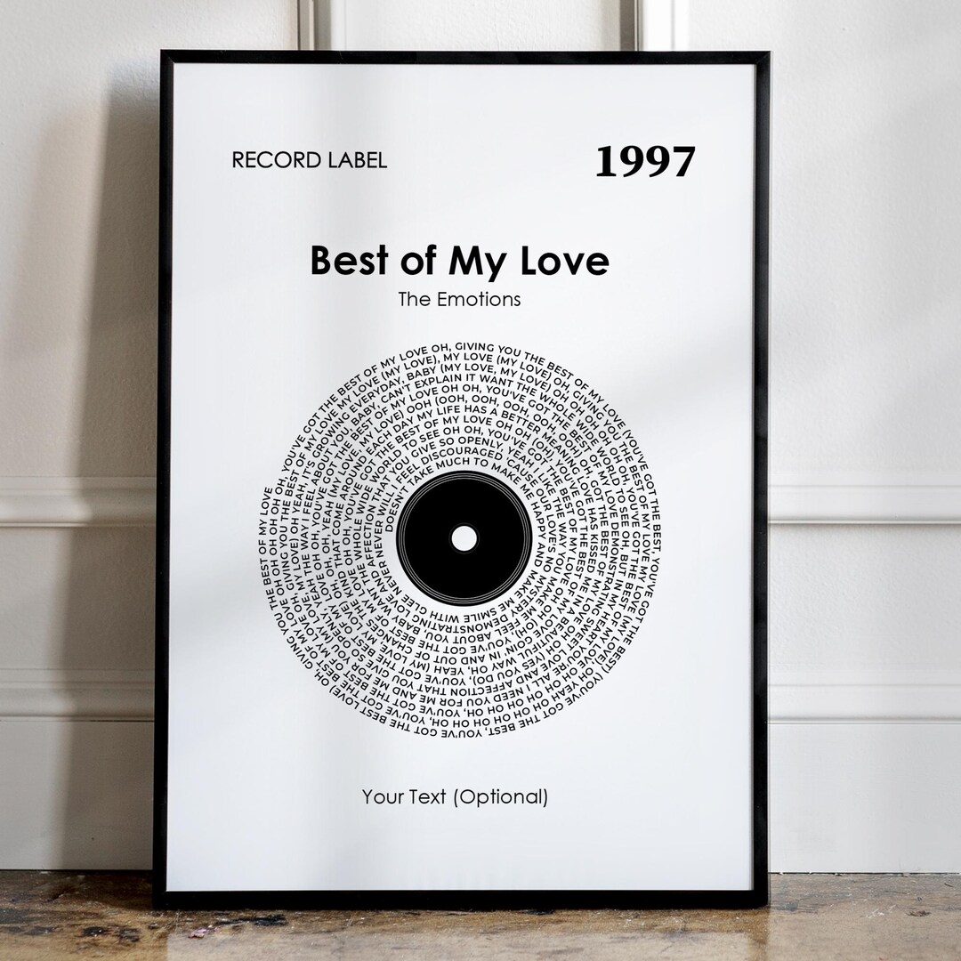 Custom Song Art Poster, Vinyl Record Artwork Frame, Music Art Poster ...