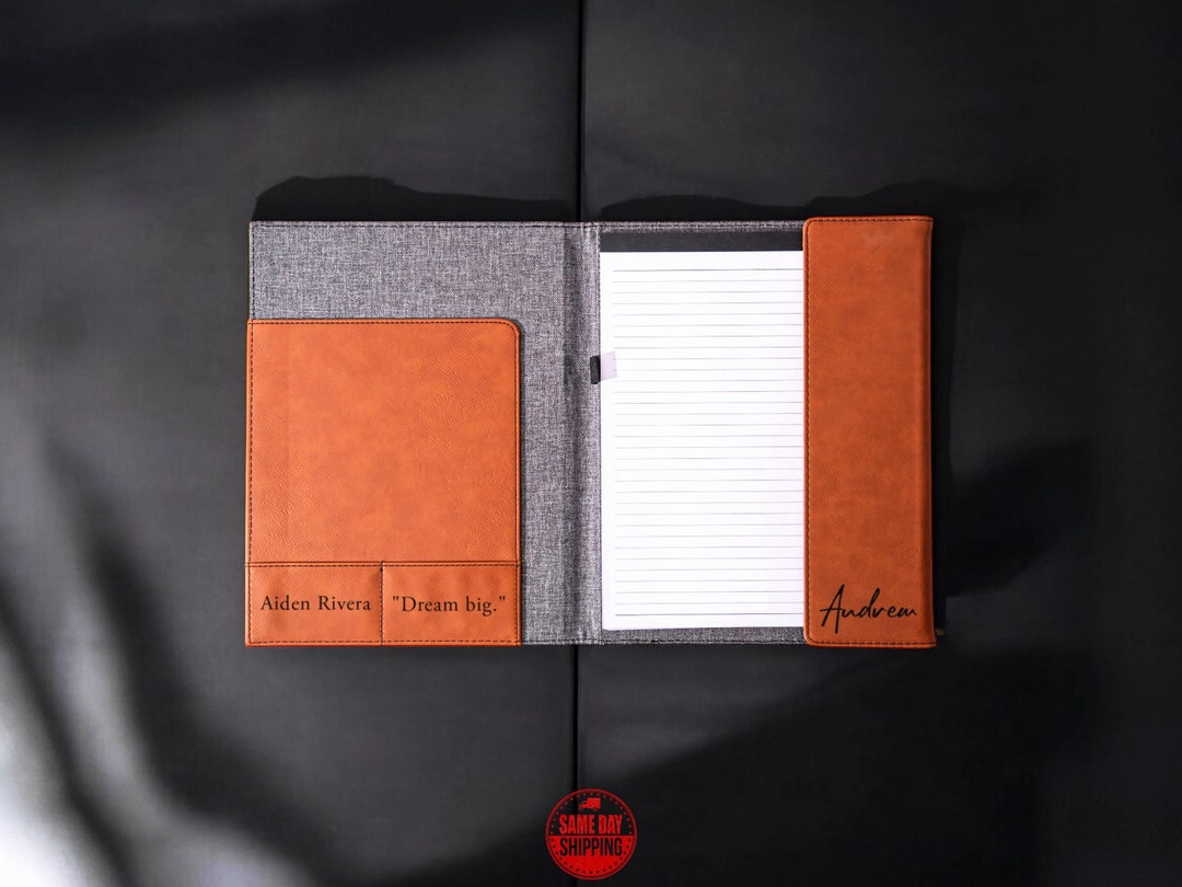Big Size Personalized Portfolio, Custom Notepad Cover, Business ...
