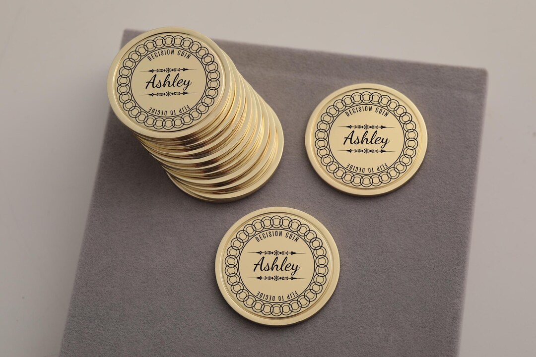 Custom Decision Token, Engraved Flip Coin, Custom Flip Token, Couples ...