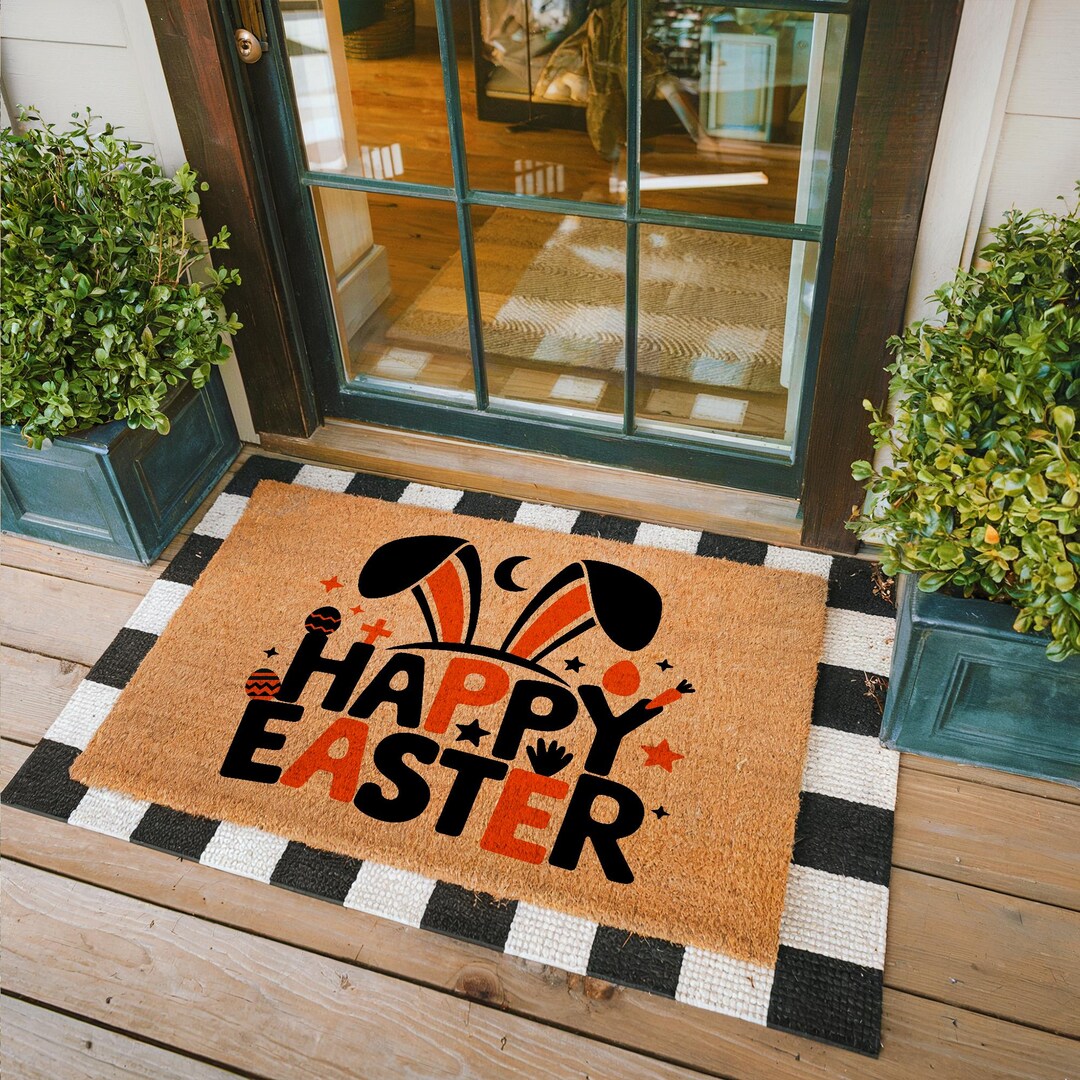 Happy Easter Printed Doormat, Spring Door Mat, Housewarming Gift ...