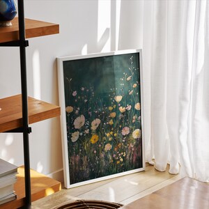 Wildflower Field Framed Wall Art, Modern Farmhouse Photo Frame, Field ...