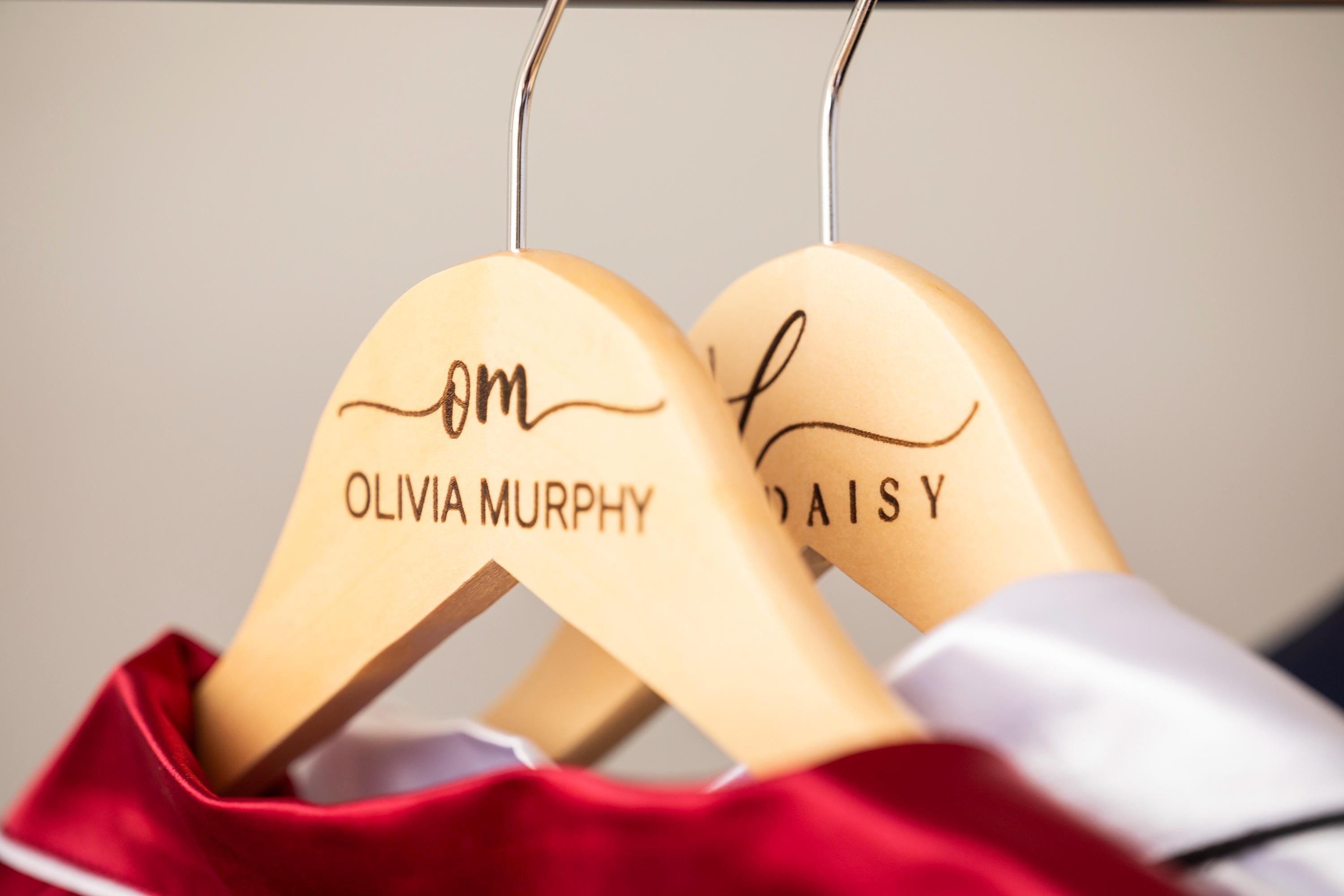 Personalized Bamboo Cloth Hanger, Engraved Cloth Hanger, Bridesmaid ...