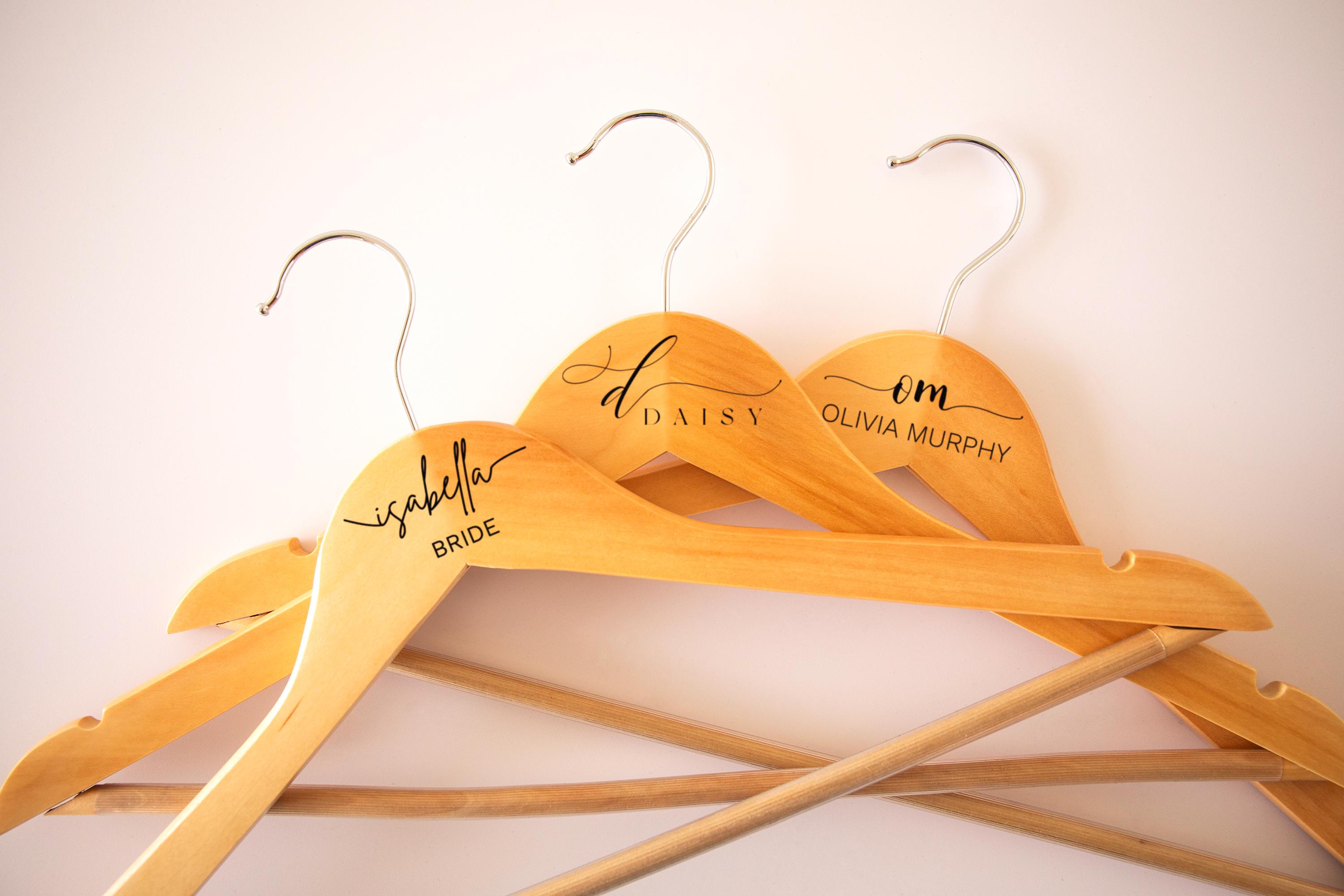 Personalized Bamboo Cloth Hanger, Engraved Cloth Hanger, Bridesmaid ...
