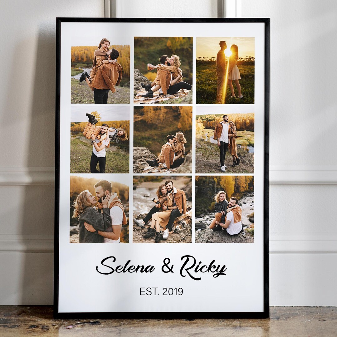 Wedding Photo Collage Frame, Wedding Anniversary Gift, Couples Wedding ...